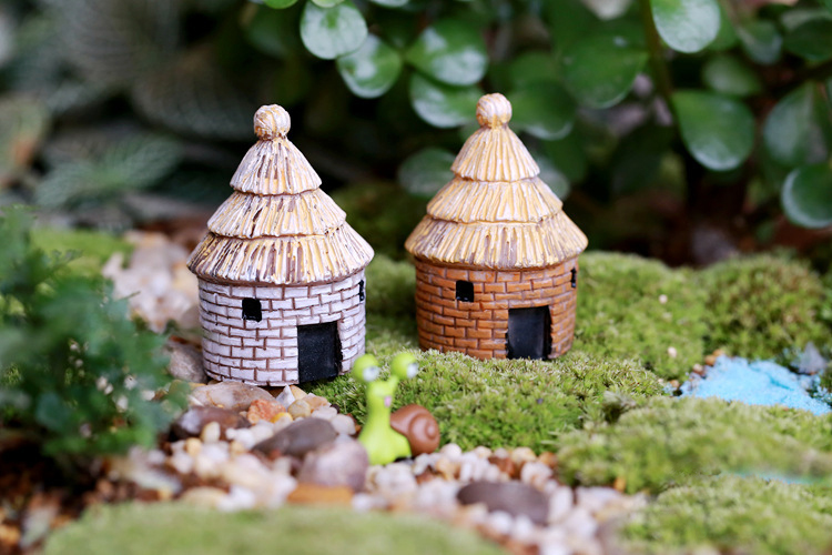 Thatched Cottages House Miniature Fairy Garden Hom... – Grandado
