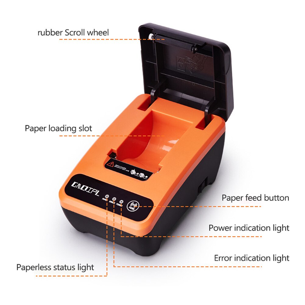 58mm USB Thermal Label Printer Portable Fine BT Pr... – Grandado