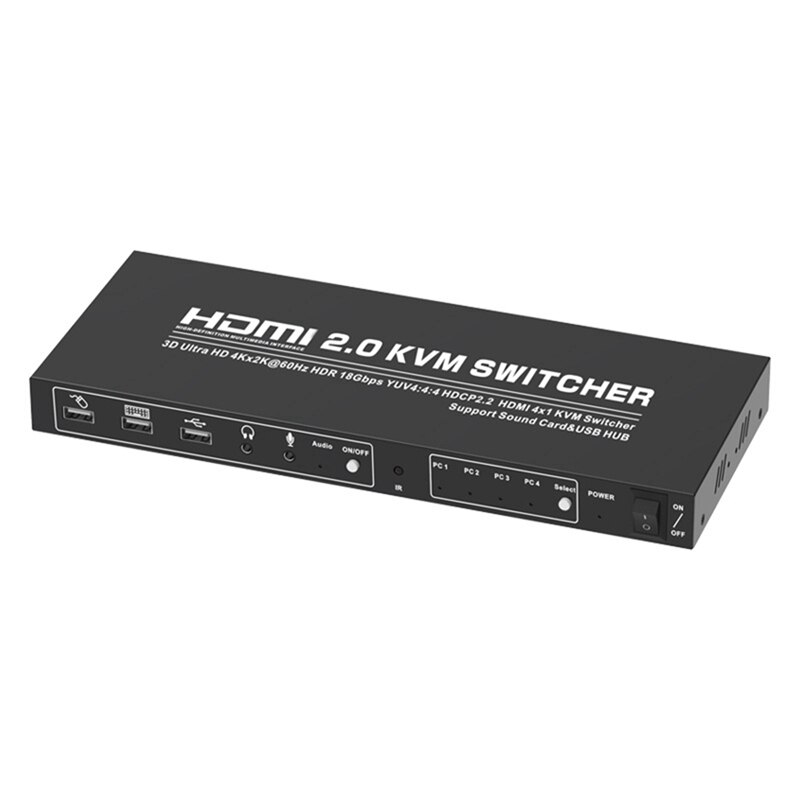HDMI KVM Switcher HDMI 4 Port 4K@60Hz USB KVM Swit... – Grandado