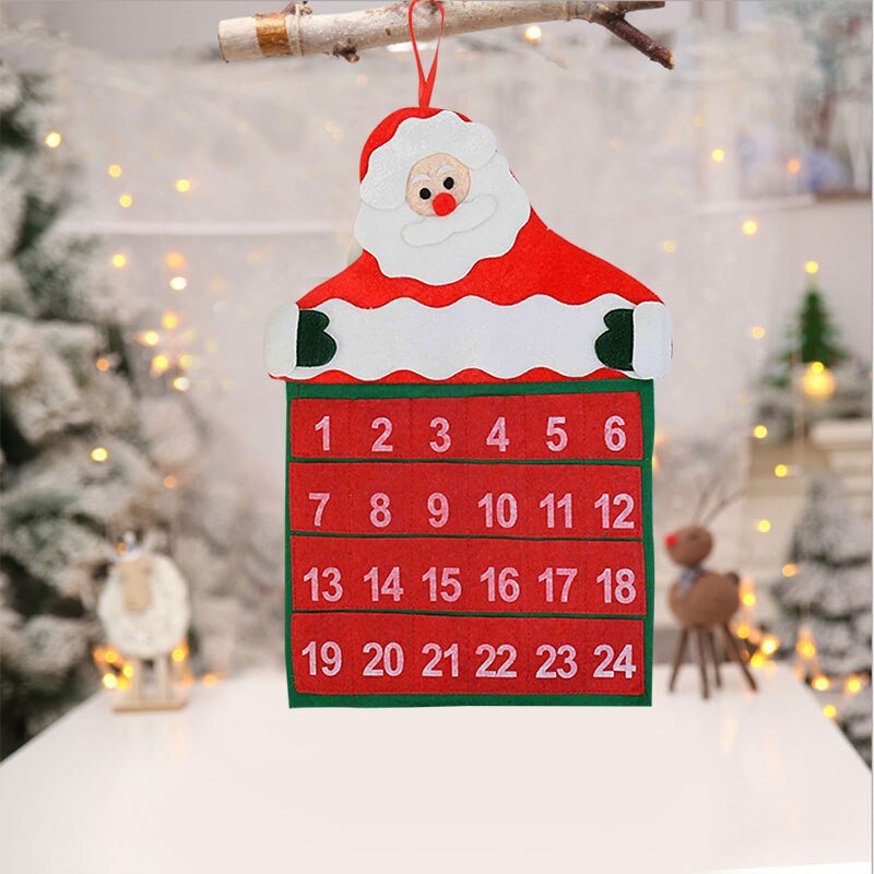 Felt Fabric DIY Christmas Advent Calendars Santa C... – Grandado