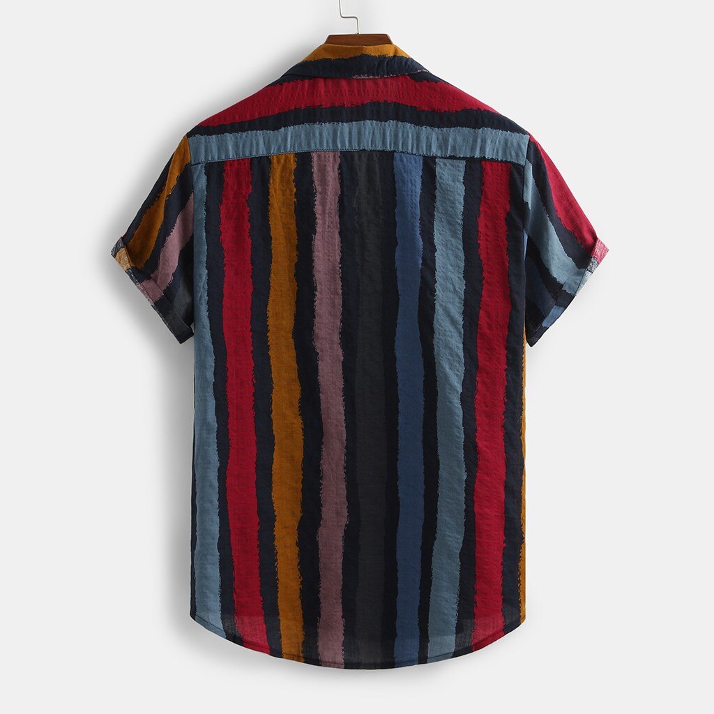 Shirt Mannen Streep Kraag Katoen Shirts Brand Slim... – Grandado