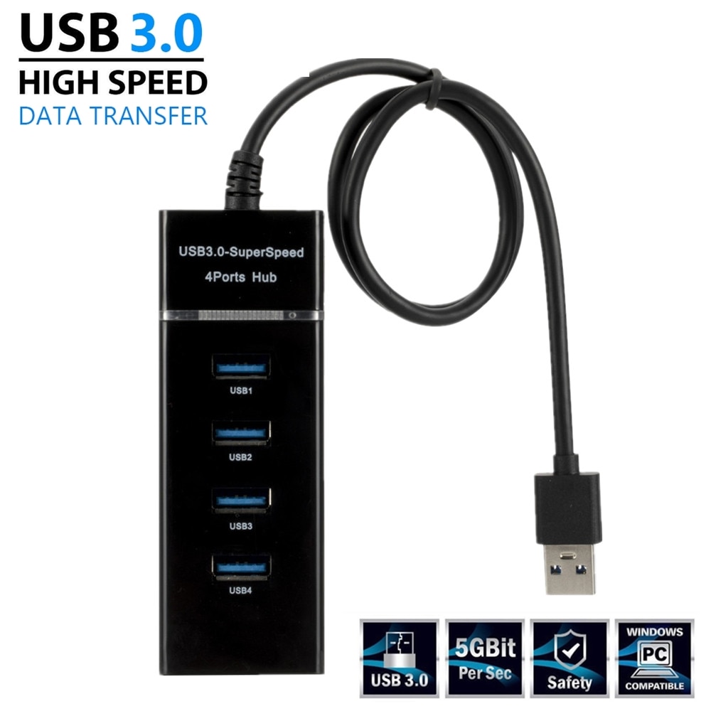 4 Poorten Usb 3.0 Hub Splitter High Speed Hub High... – Grandado 4 Poorten Usb 3.0 Hub Splitter High Speed Hub High... – Grandado