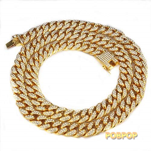 Mens Cuban Link Chain Gold Bling Miami Cuban Neckl... – Grandado