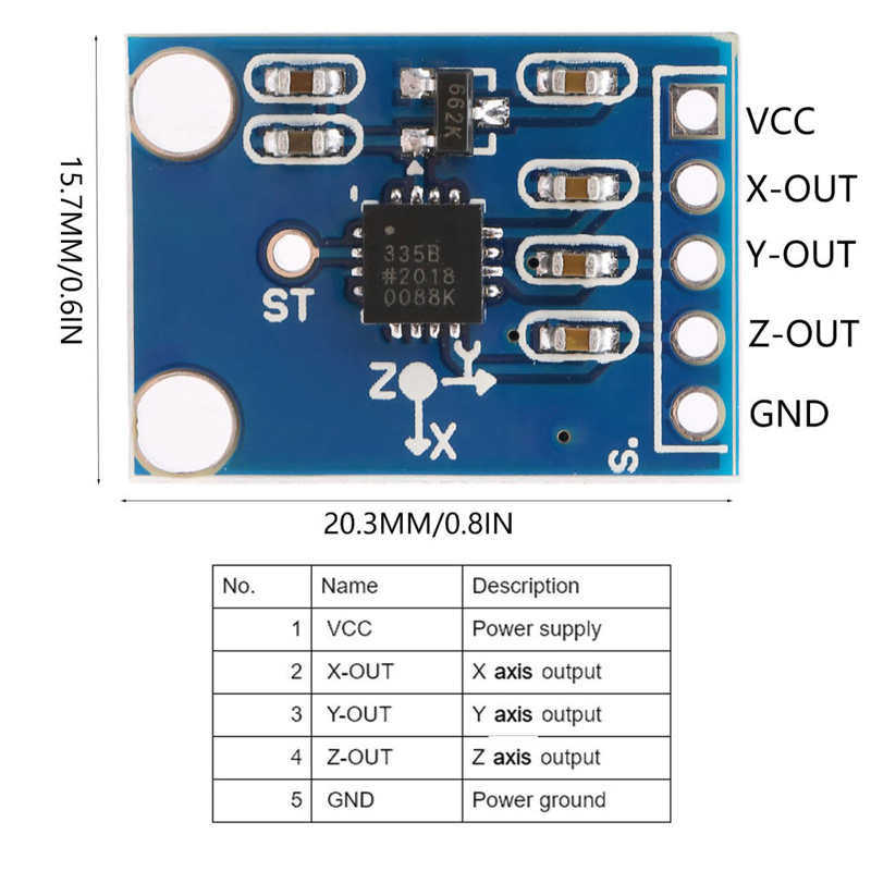 3‑5v Angle Sensor Module Triple Accelerometer Tilt Grandado