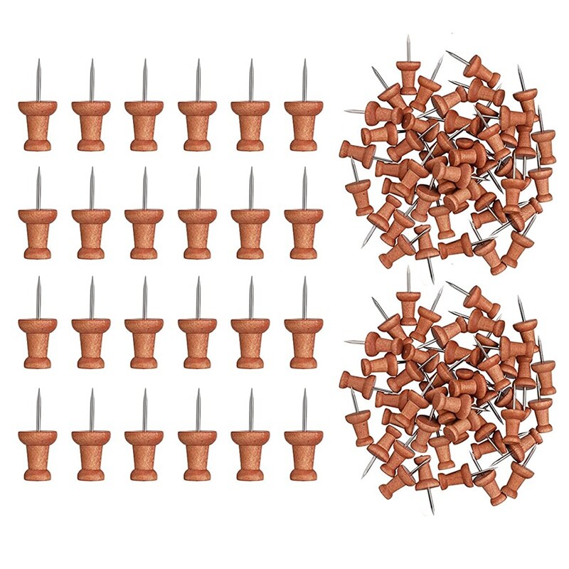 Wood Push Pins Map Tacks Marking Pins Wooden Map T... – Vicedeal