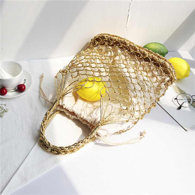 Bright Paper Ropes Hollow Woven Bag Straw Bag Fema... – Grandado