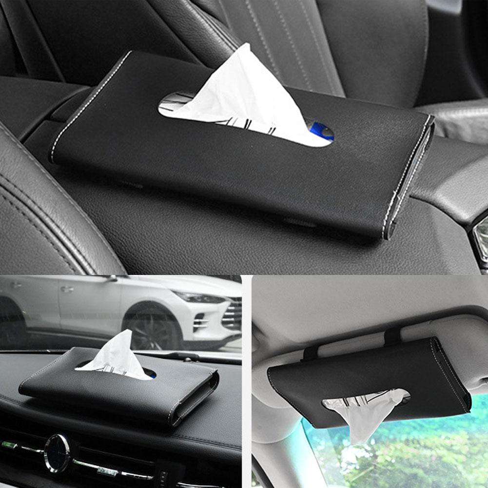 Car Sun Visor Tissue Box Case Leather Practical Pa... – Grandado