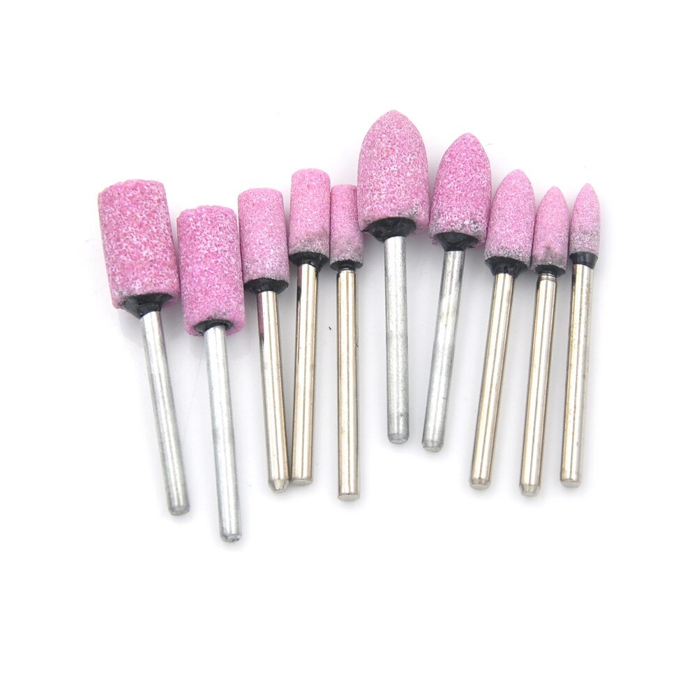 10pcs Abrasive Pink Mounted Stone Rotary Tool Grin... – Grandado