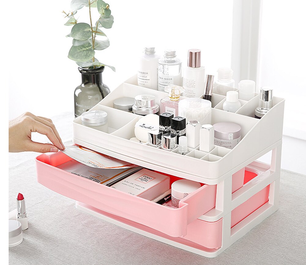 European style Cosmetic Drawer Makeup Storage Box ... – Grandado