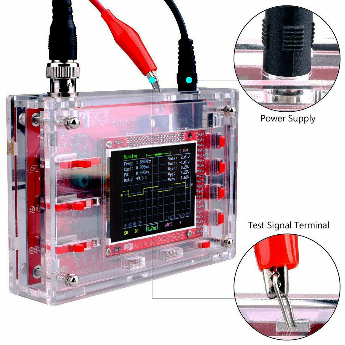DS0138 Digital Oscilloscope Assembled with Acrylic... – Grandado