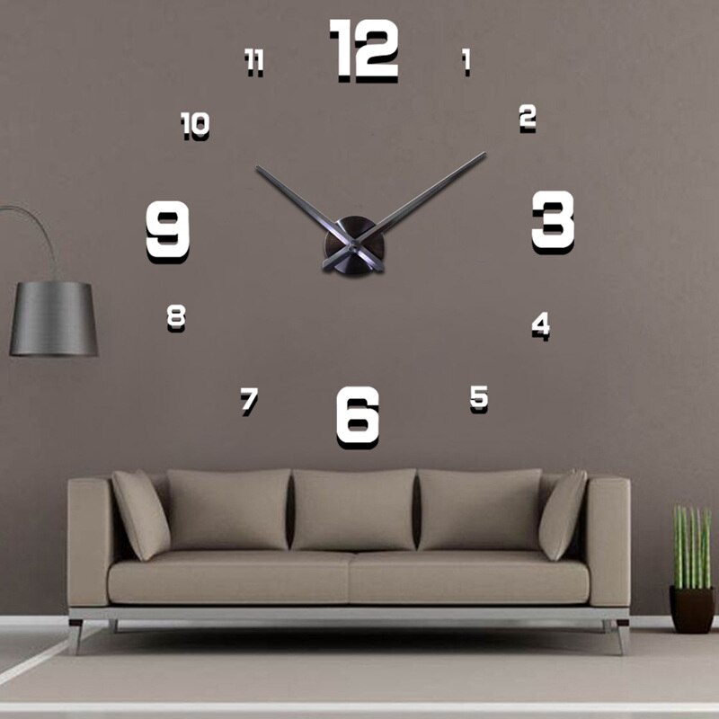 Modern Grote Klok Kit Muur Art Frameloze Muur Horl... – Grandado