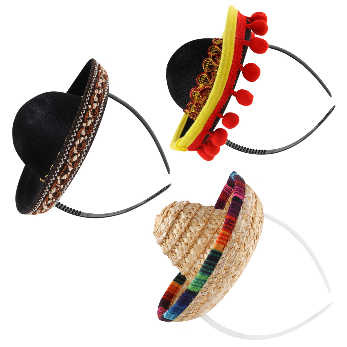 3Pcs Mexican Straw Hats Mexico Sombrero Festical S... – Vicedeal