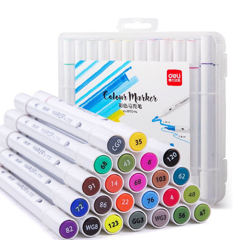 Marker pen 12 color double head color pen 24/36/48... – Vicedeal