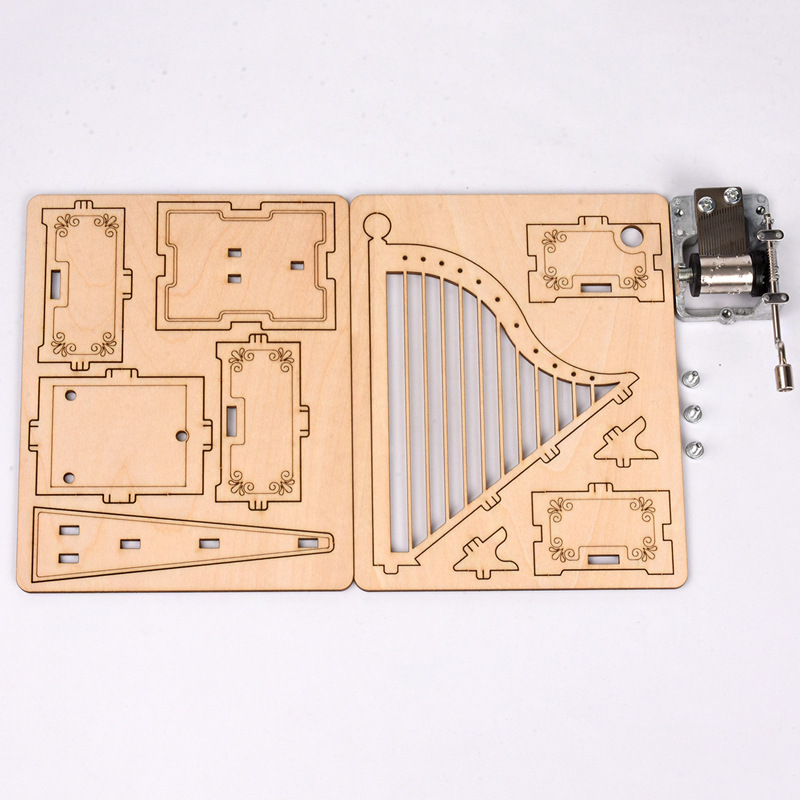 DIY 3D Wooden Puzzle Harp Music Box Model Kits Toy... – Grandado