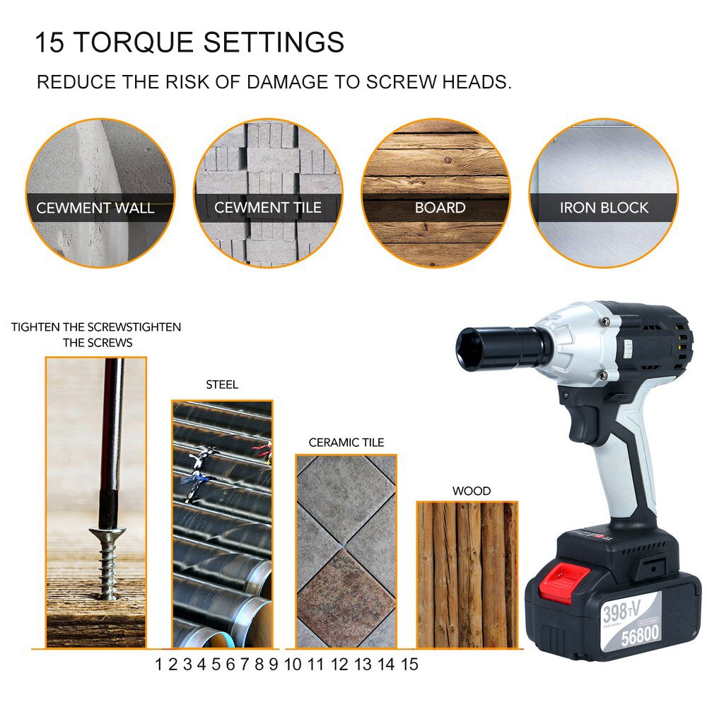 Cordless Electric Wrench 960N.m 30000mAh Brushless... – Grandado