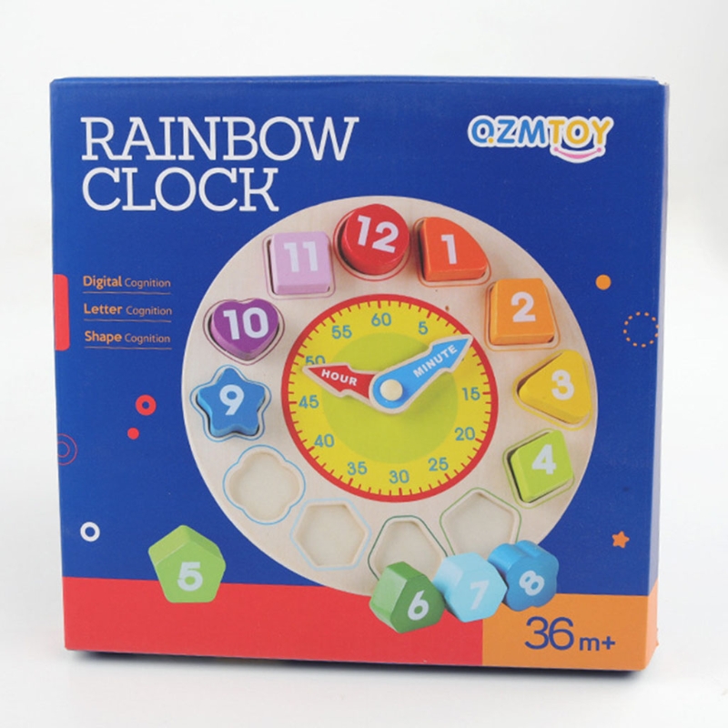 Educational Toy Wooden Clock Puzzle Pieces Parent-... – Grandado