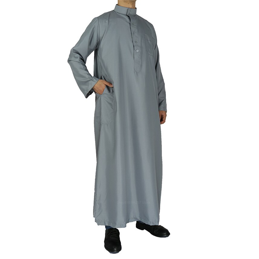 Men Jubba Thobe Solid Long Sleeve Brand Robes Musl... – Vicedeal
