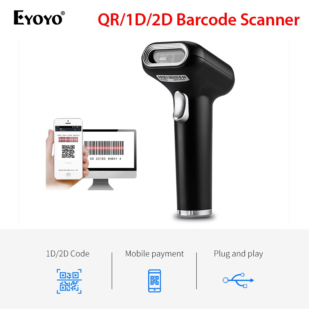 Eyoyo EY-HS26 2D Barcode Scanner Wired 1D/2D Qr Ba... – Vicedeal