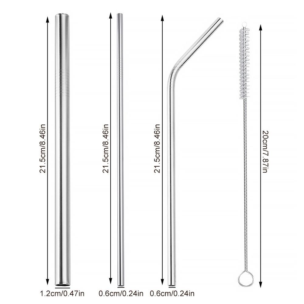 Herbruikbare Rietjes 3Pcs Rvs Rietjes Set Rechte M... – Grandado