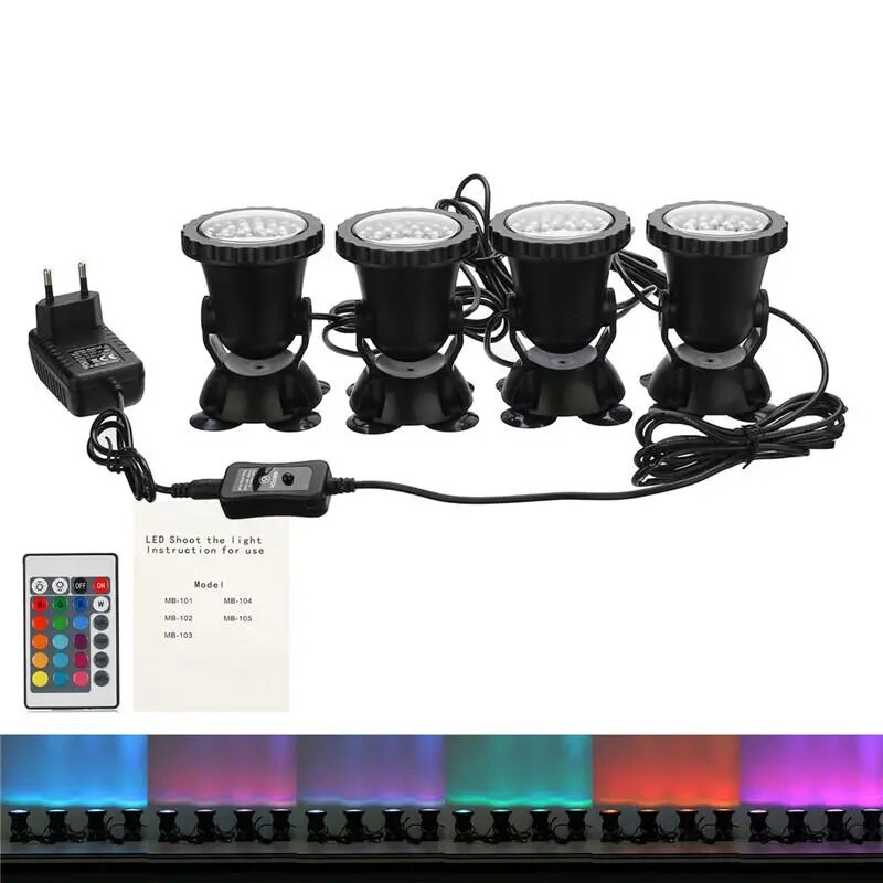 4pcs RGB 36 LED Underwater Spot Light Highly Water... – Grandado