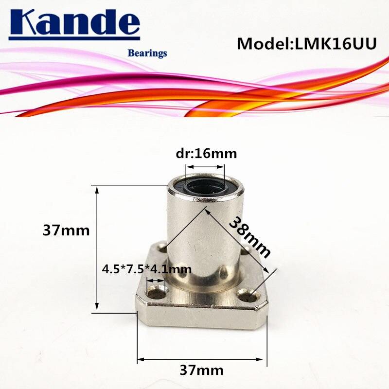 Kande Bearings LMK16 UU 2pcs LMK16UU Square Flange... – Grandado
