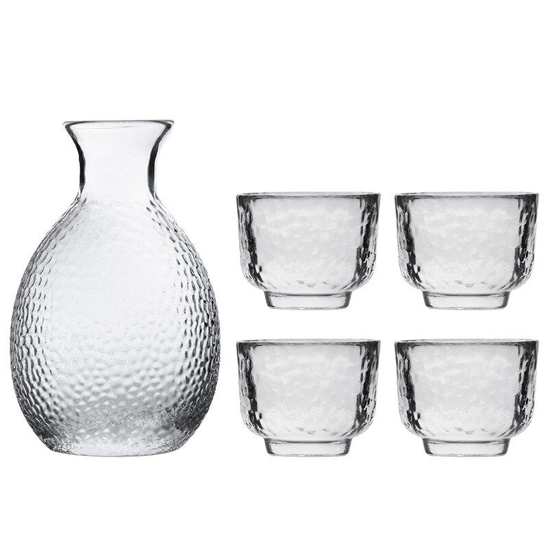 Creatieve Japanse Glas Sake Set Een Pot Vier Wijng... – Grandado
