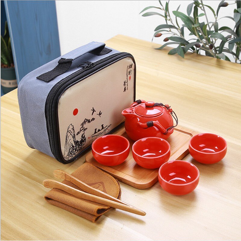 Thee Sets Kung Fu Keramiek Thee Set 1 Pot 4 Kopjes... – Grandado