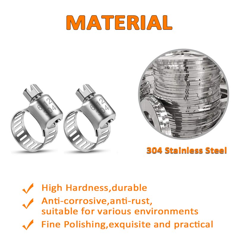 2 PCS Pipe Hose Clamps Stainless Steel Adjustable ... – Vicedeal