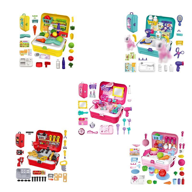 Simulation Cooking Utensils Pretend Play Suitcase ... – Vicedeal
