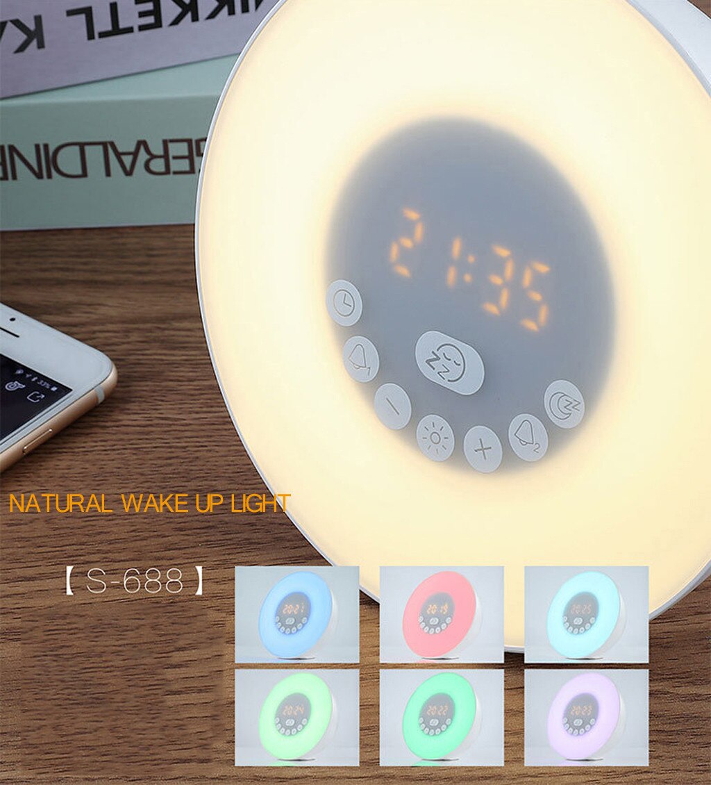 Wake Up Light Alarm Clock Sunrise Simulation Bluet Grandado