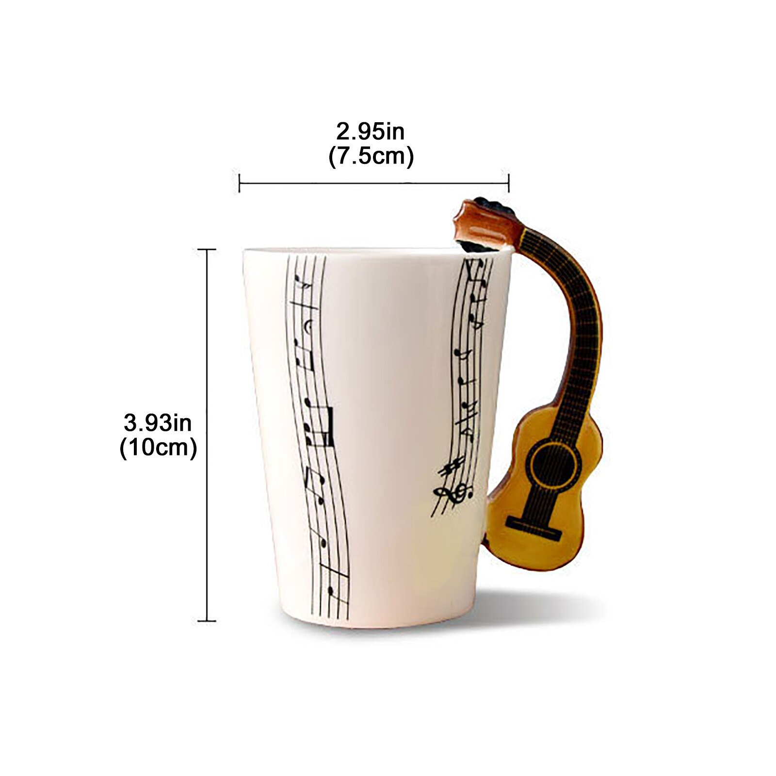 Coffee Milk Mug with Guitar Unique Handle and Art ... – Grandado