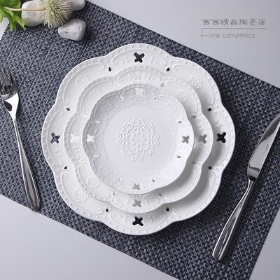 3pcs Set, 6+8+10inch, White Embossed Porcelain Cak... – Vicedeal