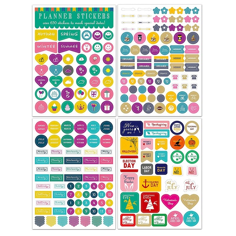 12 Sheets Planner Stickers Monthly Tabs for DIY Ca... – Vicedeal
