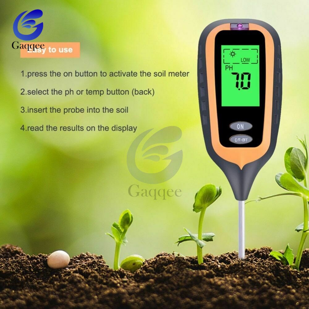4 in 1 Digital PH Meter Soil Moisture Monitor Temp... – Grandado