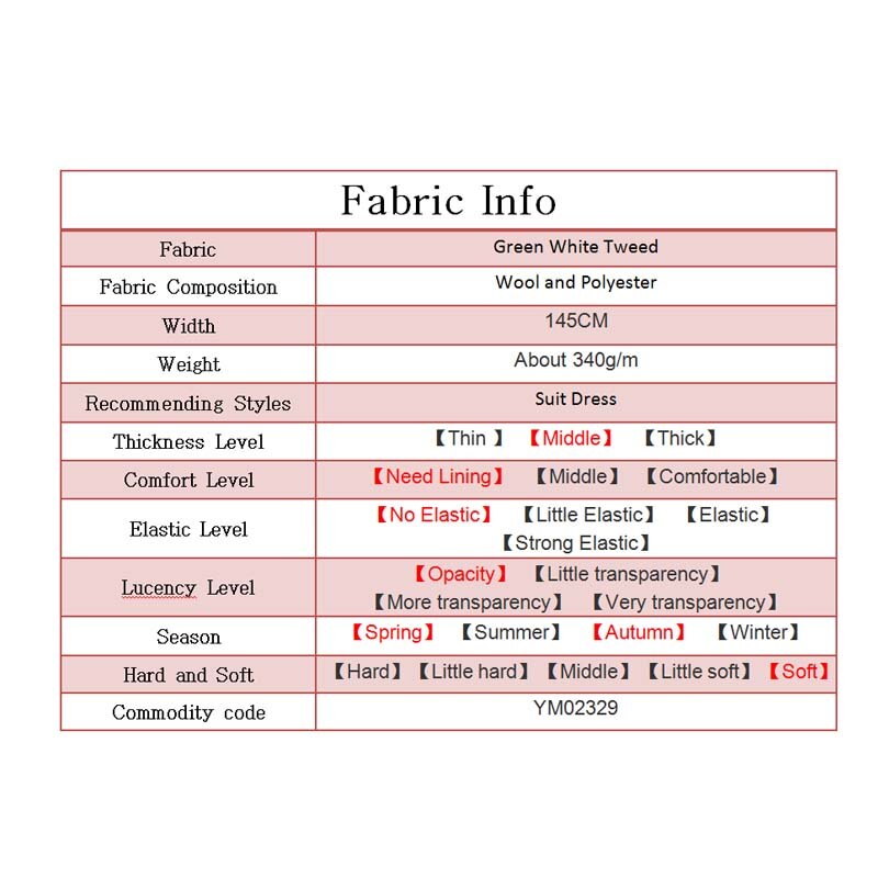 Pearlsilk Green White Wool Tweed Fabrics Garment M... – Grandado