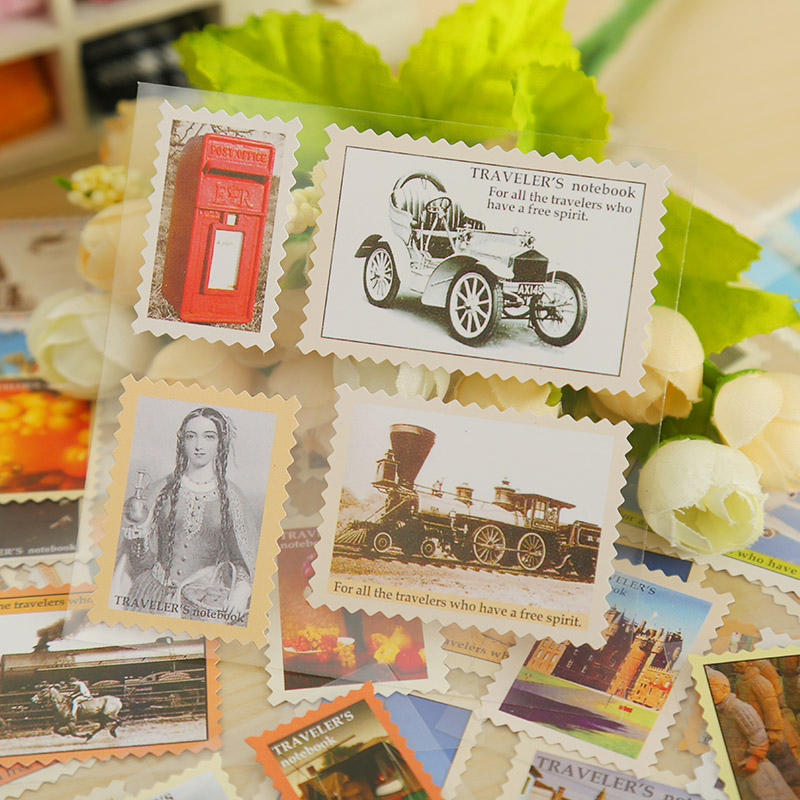 4 sheets/lot vintage travel postage stamp paper st... – Vicedeal