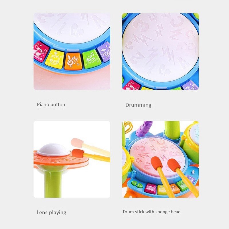 Children's Jazz Drum Set Musical Instrument Beat F... – Grandado