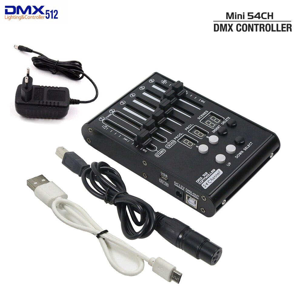 Mini dmx konsol 54 kanaler scenelys controller dmx... – Grandado