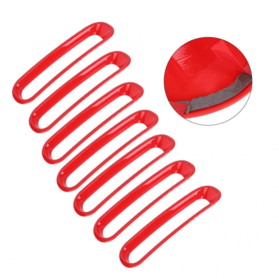 Front Bumper Grille 7pcs Red Car Front Bumper Gril... – Grandado