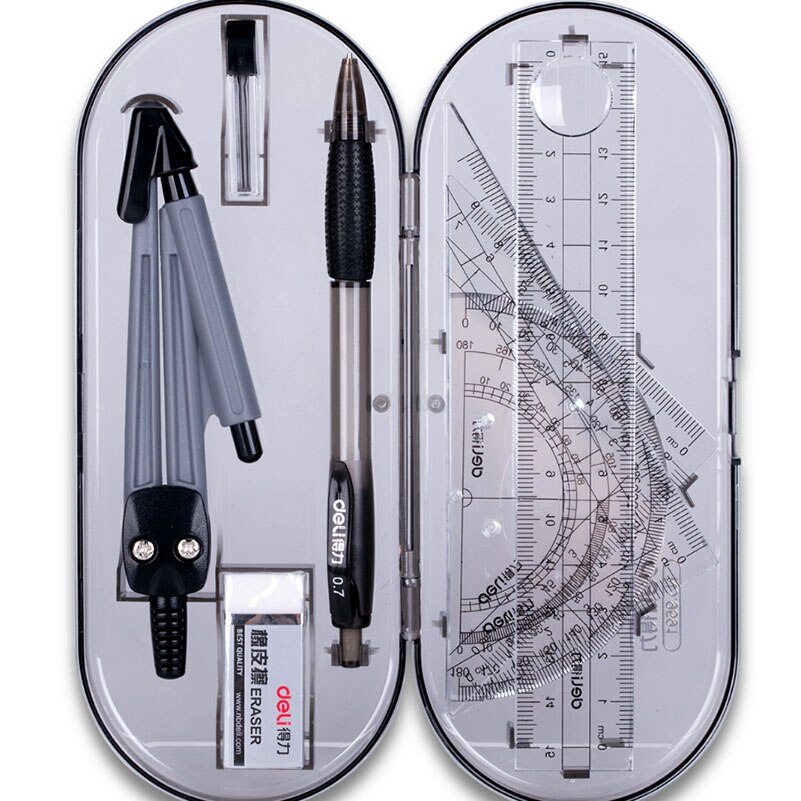 8 Pcs Ruler Compasses Set Triangle Ruler Eraser Pr... – Vicedeal