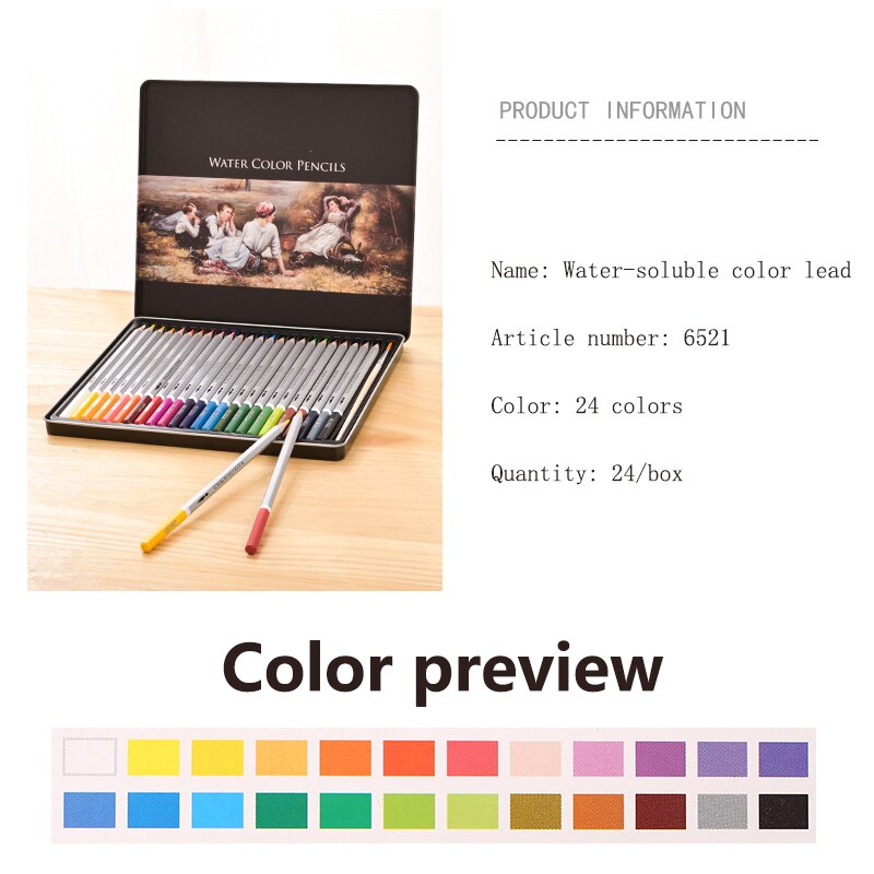 24/36/48/72 Colors Water-Soluble Color Pencil Colo... – Grandado