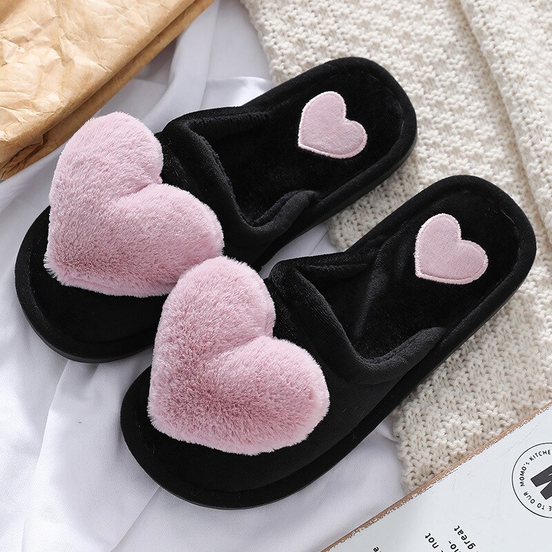 Warme Zachte Vrouwen Slippers Vrouwen Liefde Hart ... – Grandado