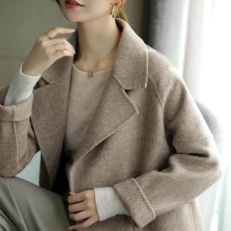 2022 Autumn Winter Woolen Coat Women Thick Loose W... – Vicedeal
