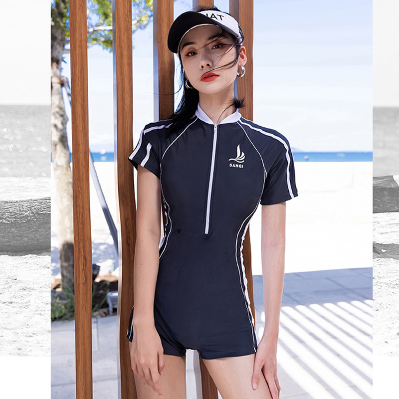 Women Surf Suit Rash Guard Zipper Boy leg One Piec... – Grandado