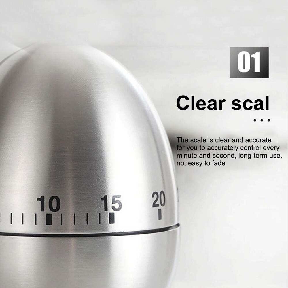 Kitchen Timer Stainless Steel Cooking Eggs 60 Minu... – Grandado
