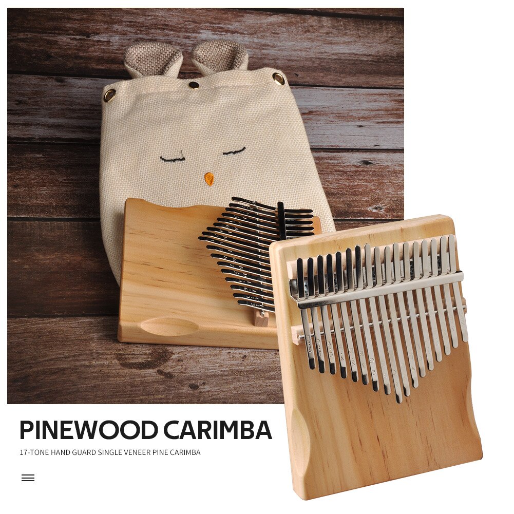 Musical Instrument Acacia Thumb Piano 17 Keys Deer... – Grandado
