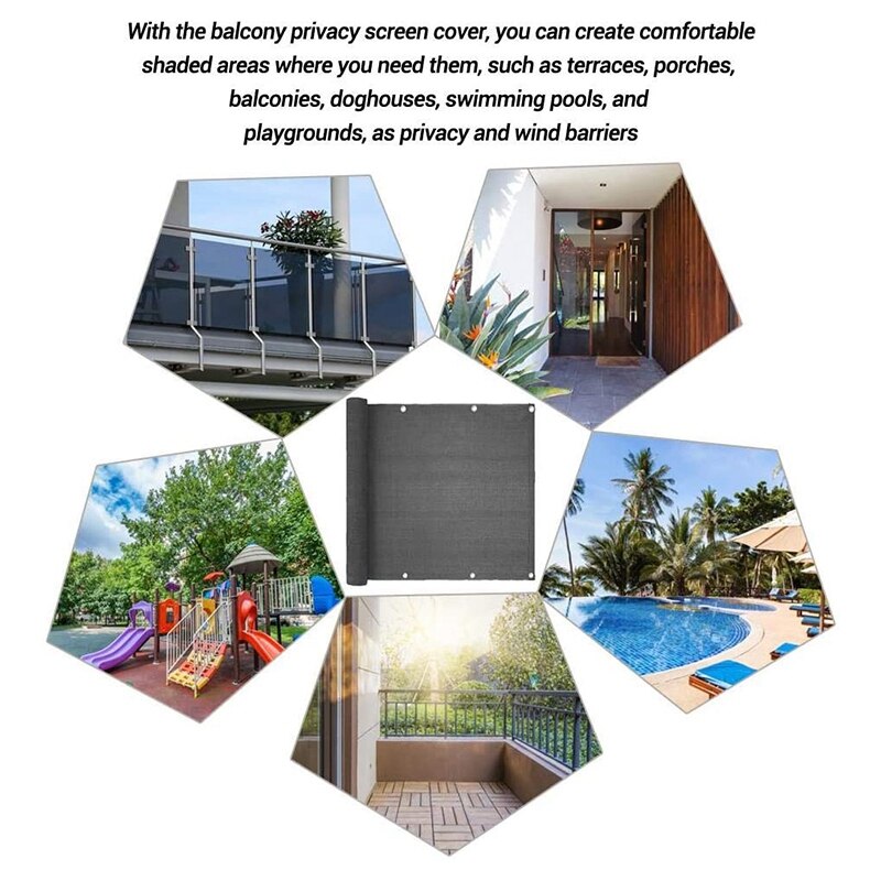 Balcony Privacy Screen Cover, Windproof Sun Shade ... – Grandado