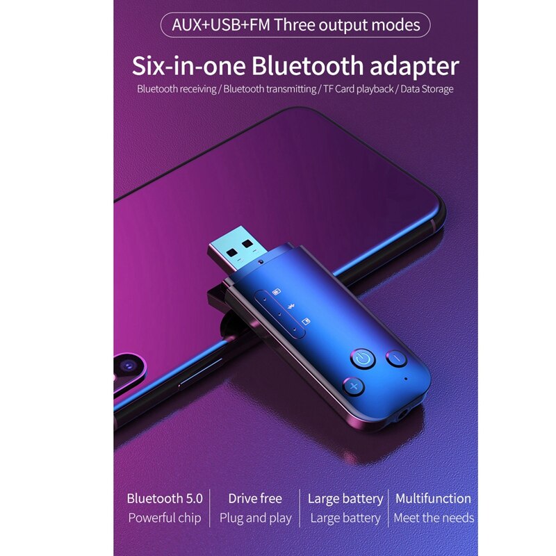 Bluetooth 5.0 Adapter o Mini USB AUX FM TF Wireles... – Grandado
