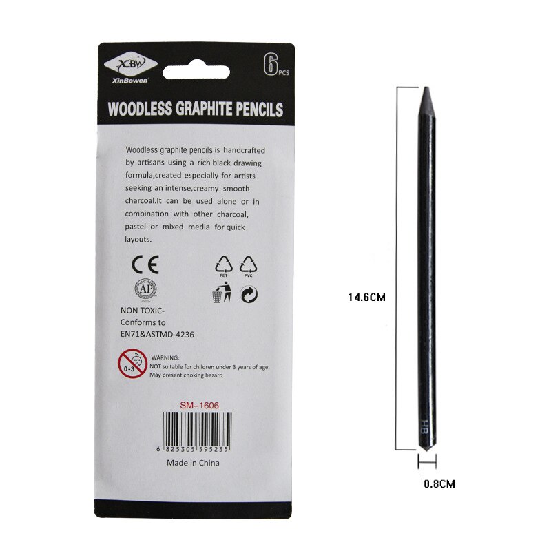 EZONE 6PCS Sketch Pens 2B/4B/6B/8B/2H/HB Woodless ... – Vicedeal