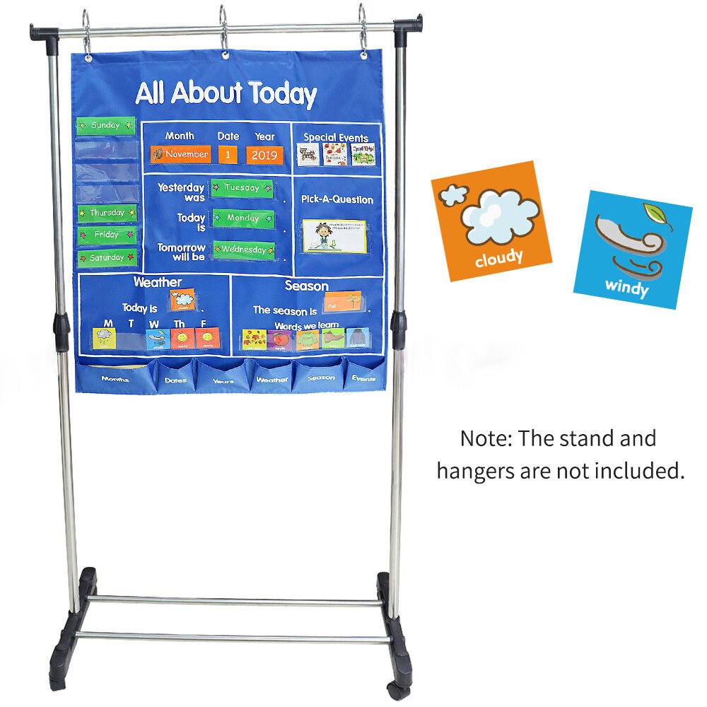 School Classroom Pocket Chart with Date Month Year... – Grandado